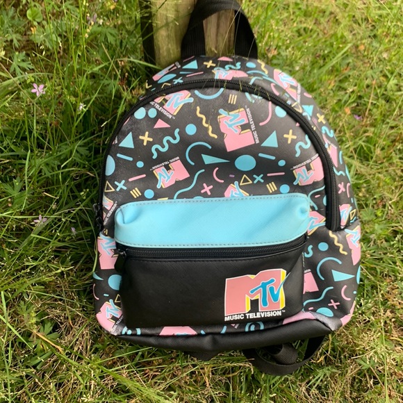 MTV | Bags | Mtv Small Backpack Black Blue Pink Green Yellow Keeping ...
